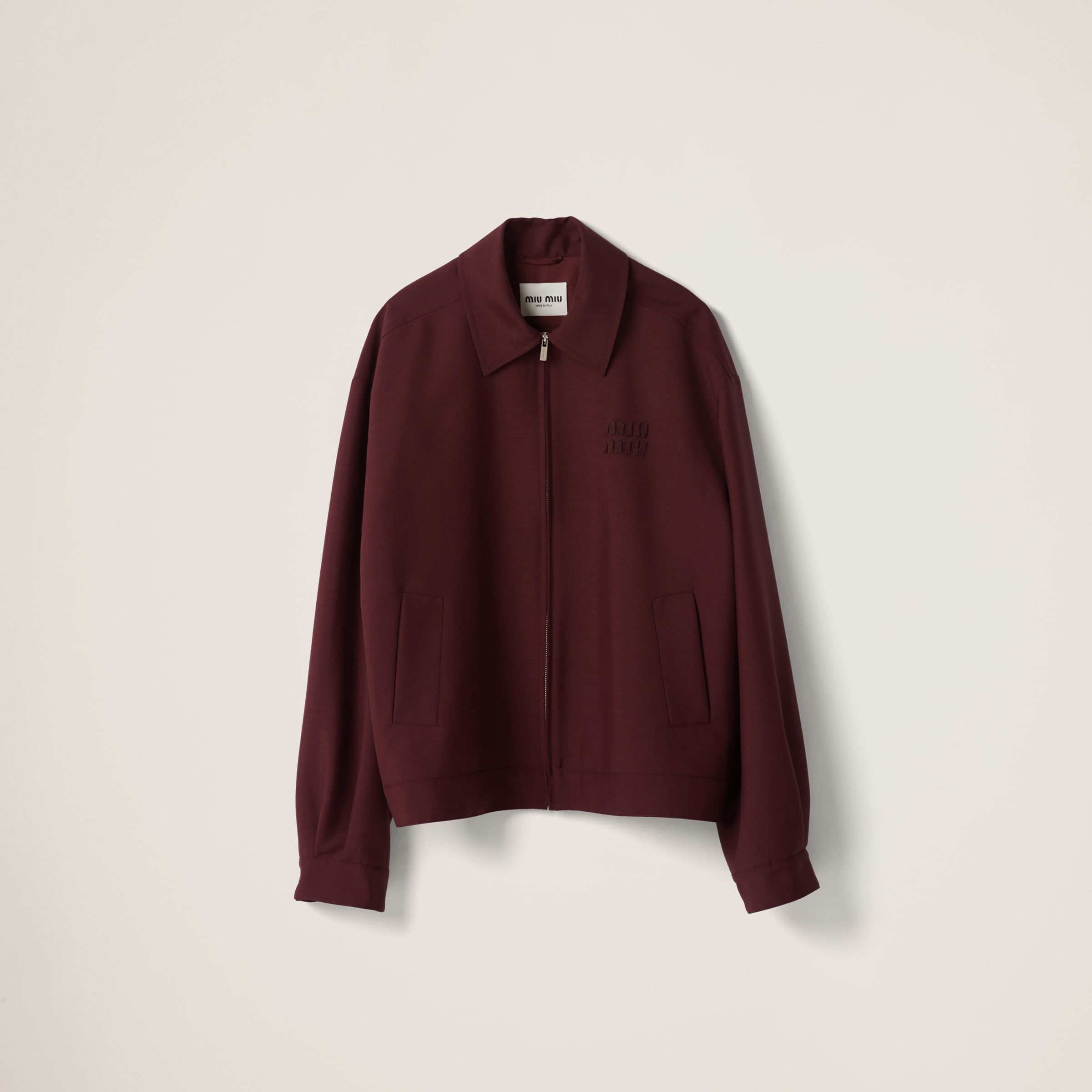Miu Miu Mohair Blouson Jacket - Amaranth Red/Maize Yellow